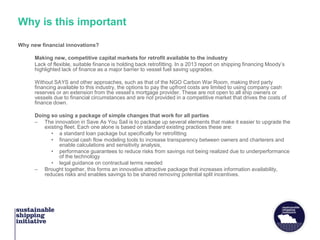 SSI workstream - Financing sustainable shipping: save as you sail | PPT