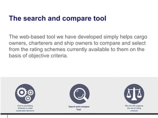 SSI workstream - Sustainable shipping rating schemes: How to use and ...