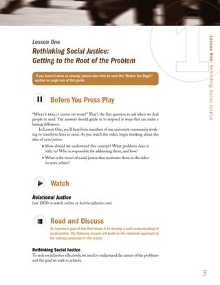Seek Social Justice Guide: Lesson 1 | PDF