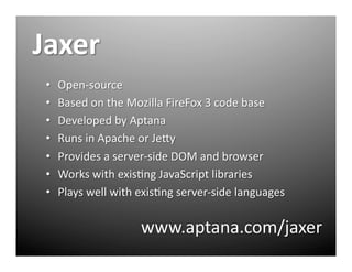 Ssjs Presentation | PDF | Web Development | Internet