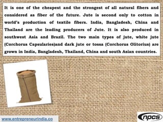 Jute Bags, Jute Sacks, Gunny Bags Manufacturing Industry | PPT | Free ...