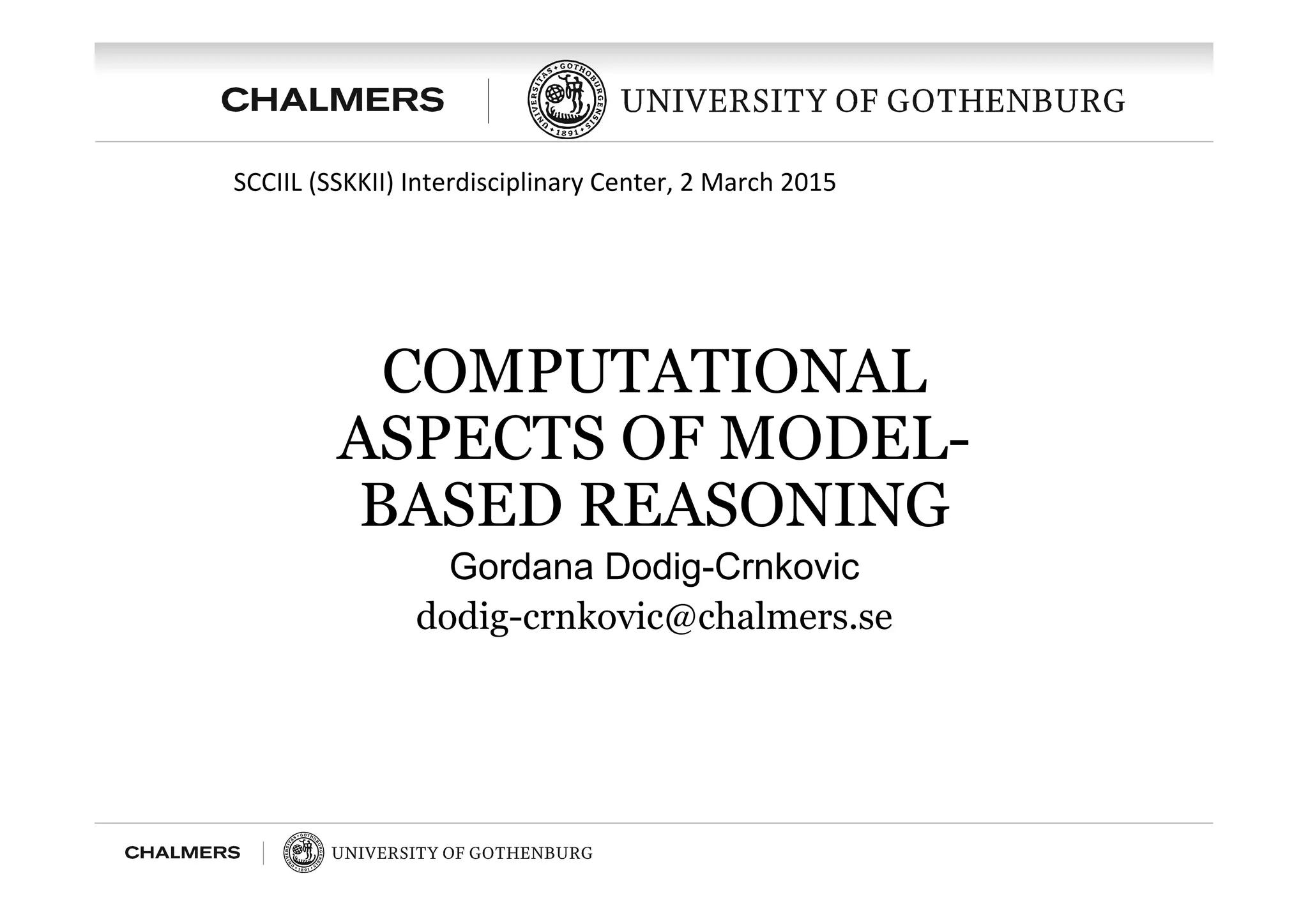COMPUTATIONAL ASPECTS OF MODELBASED REASONING | PDF