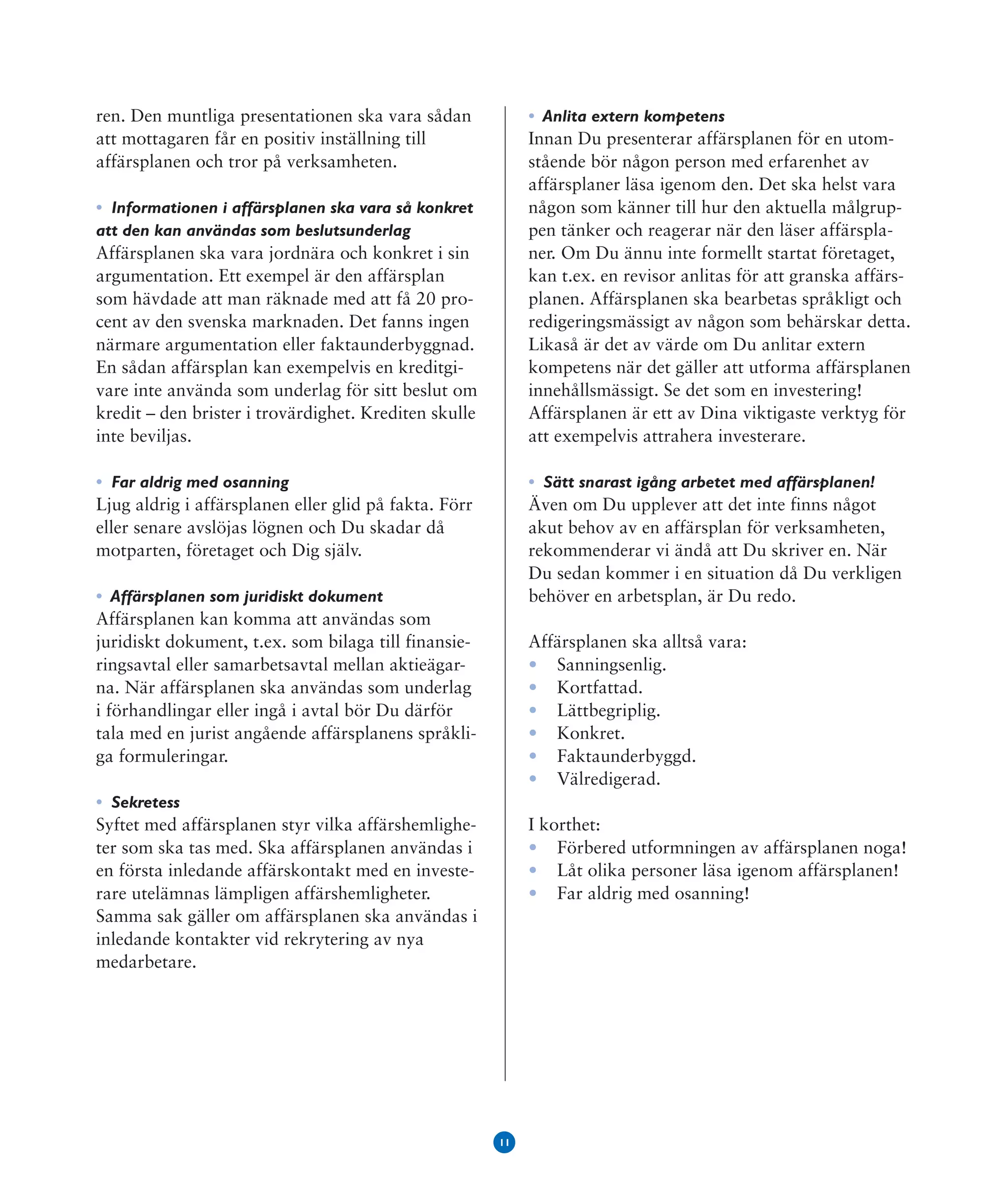 Så skriver du en vinnande affärsplan - en praktisk handledning | PDF