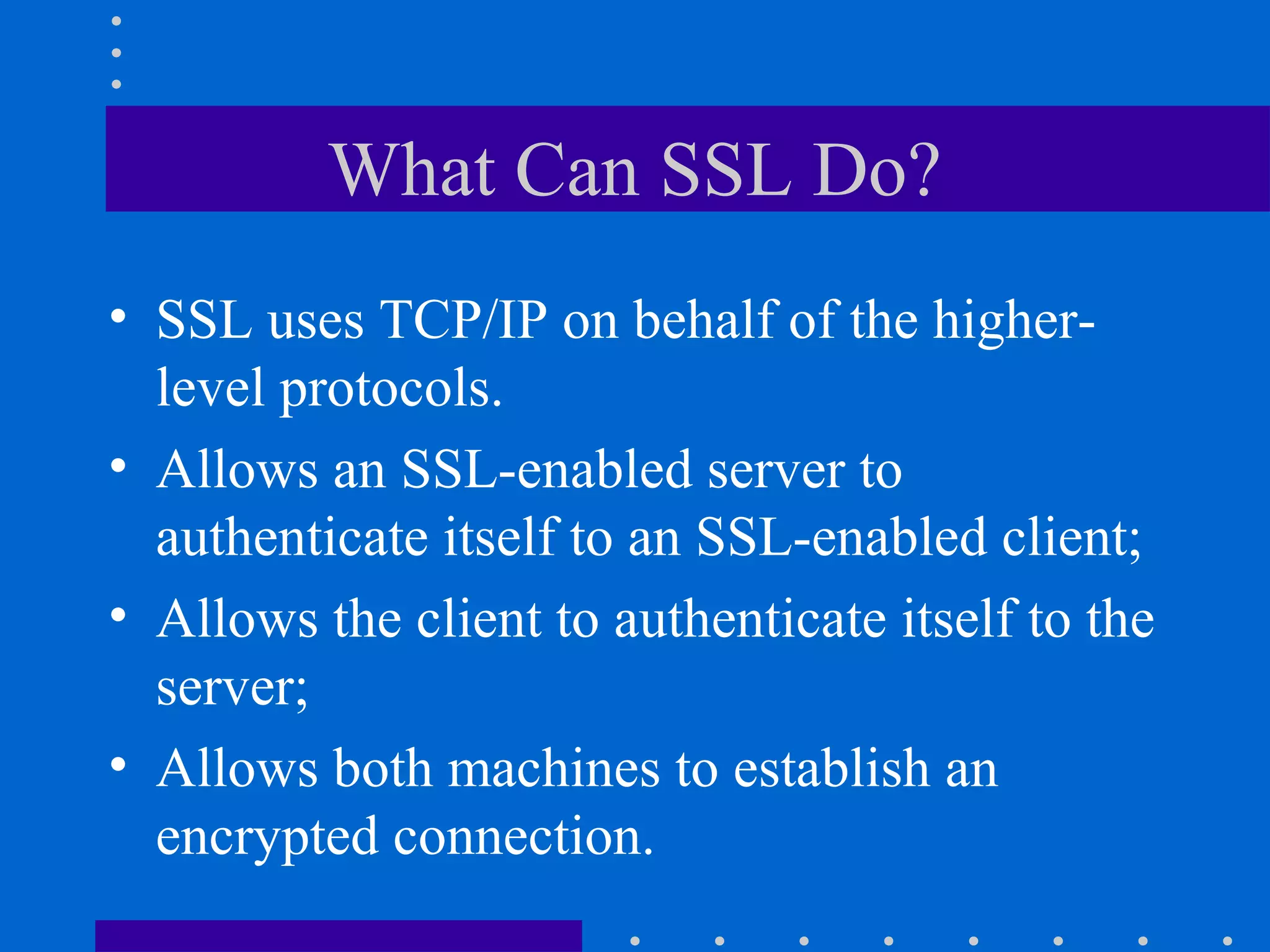 Ssl (Secure Sockets Layer) | PPT