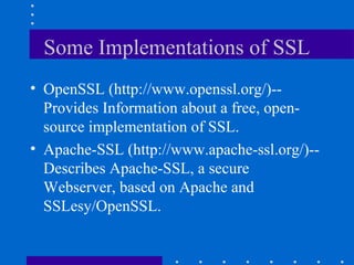 Ssl (Secure Sockets Layer) | PPT