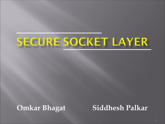 SSL Secure Socket Layer | PPT