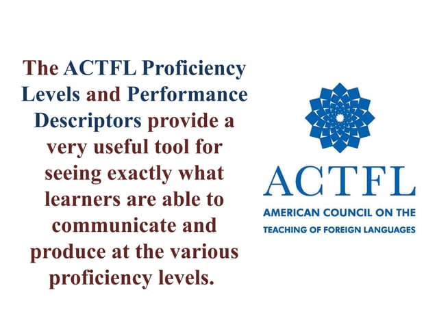 What Does Language Look Like at the Various Proficiency Levels? # ...