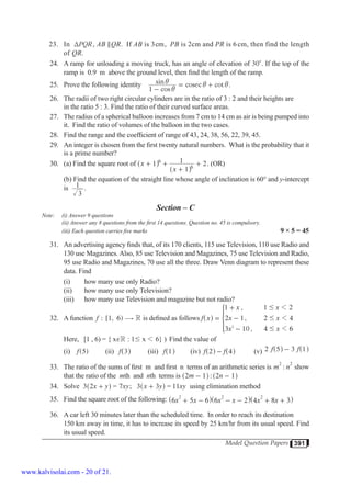 Sslc maths-5-model-question-papers-english-medium | PDF