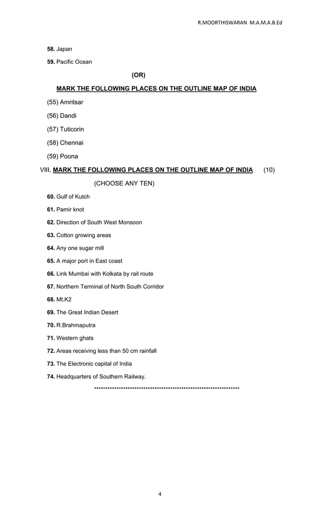 Sslc social-science-em-model-question-paper | PDF