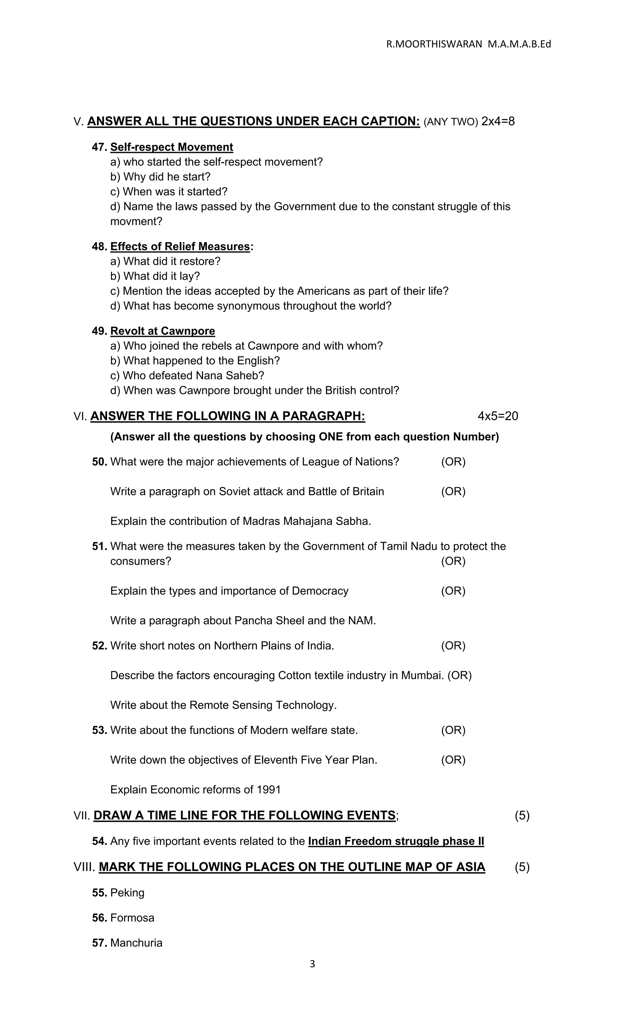 Sslc social-science-em-model-question-paper1 | PDF