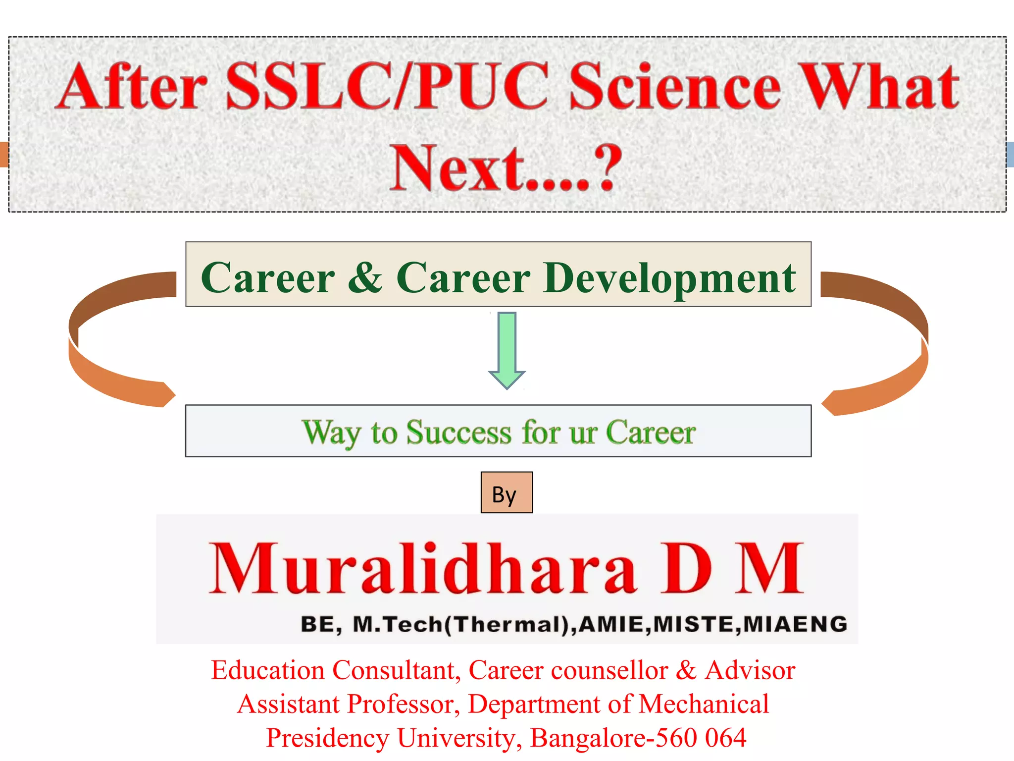 PPT ON AFTER SSLC / PUC WHAT NEXT...? | PPT