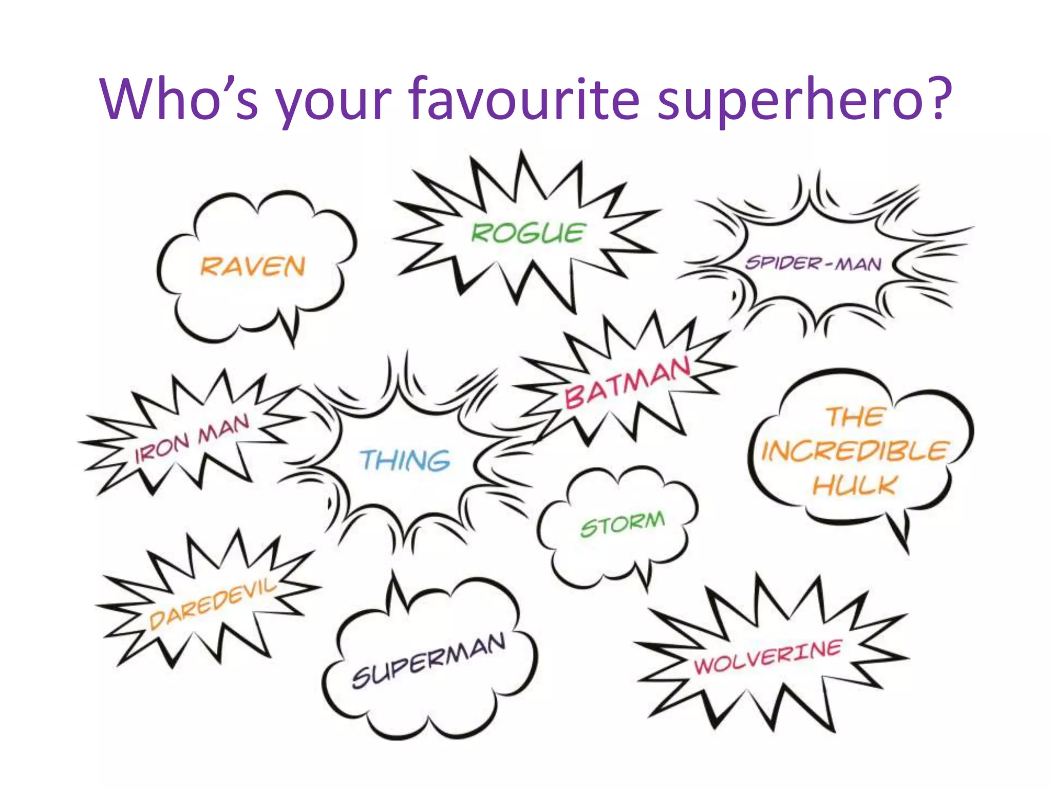 Writing about Superheroes | PPTX