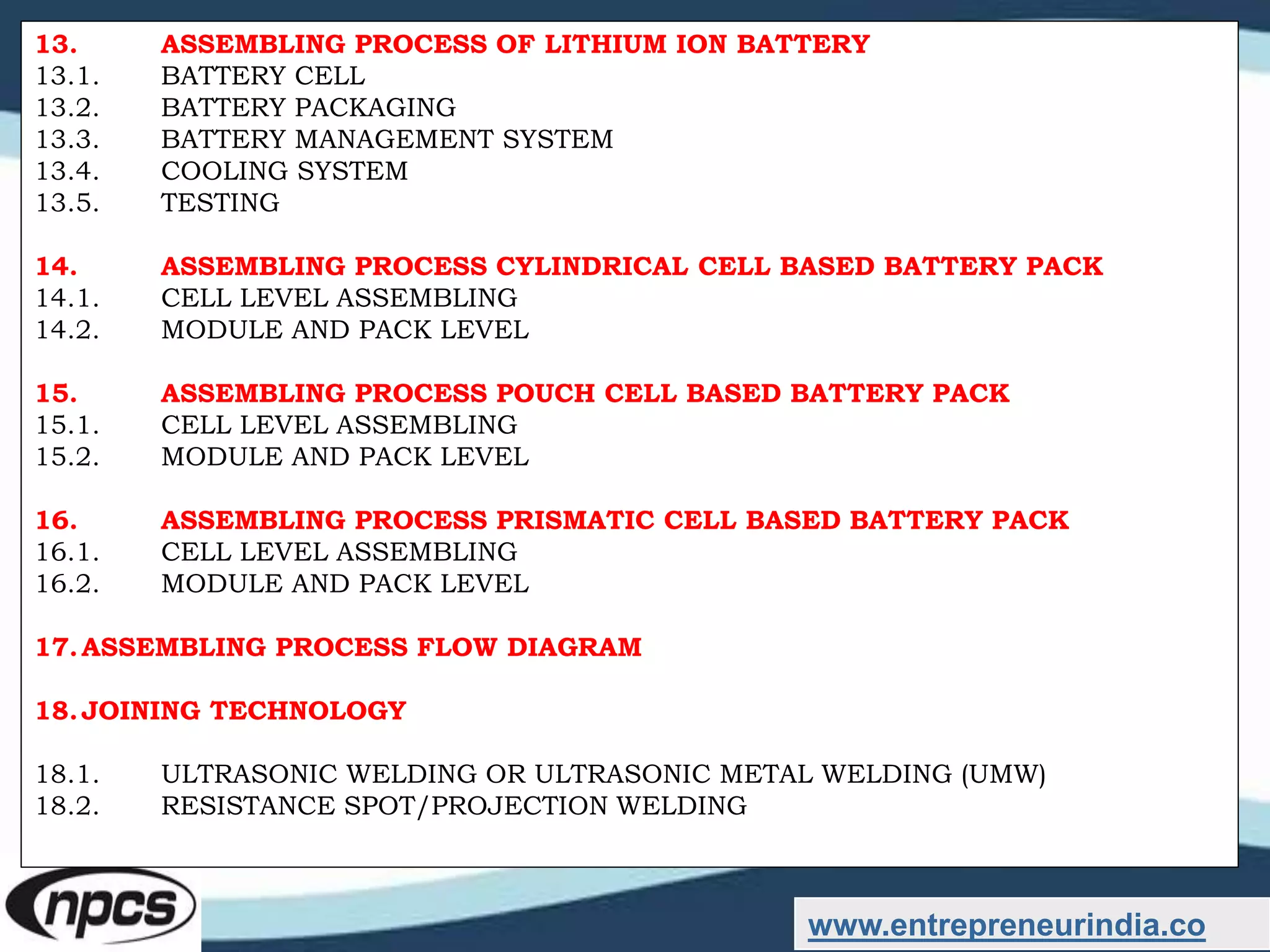 Lithium-Ion Battery (LIB) Manufacturing Industry | PPTX