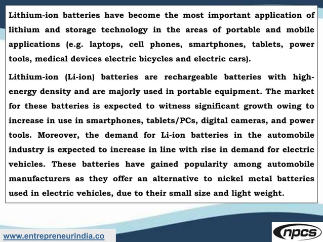 Lithium-Ion Battery (LIB) Manufacturing Industry | PPTX