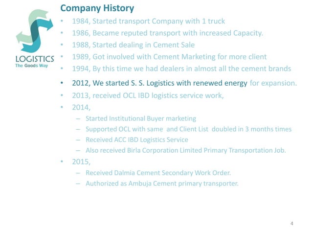 S S Logistics Presentation | PPT