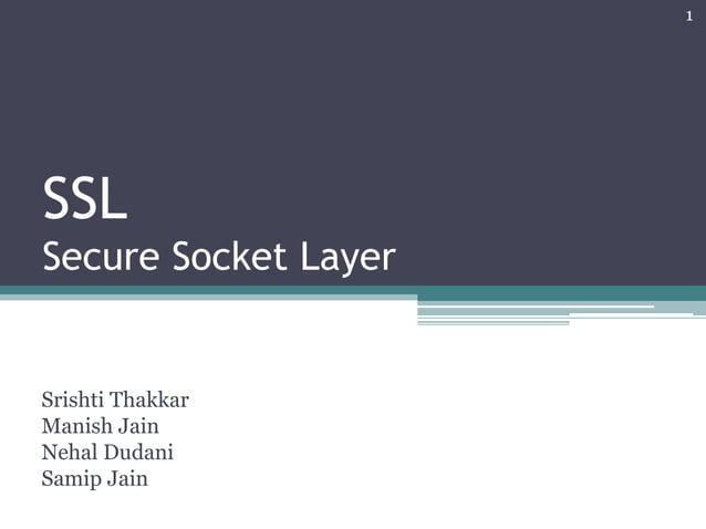 Secure Socket Layer (SSL) | PPTX