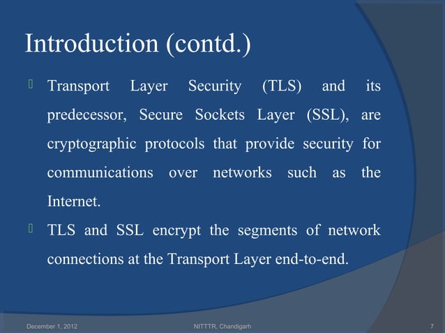 Secure Socket Layer | PPT | Internet | Computing