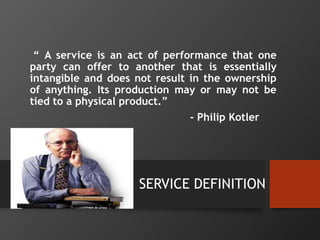 Classification and Characteristics of a service | PPTX