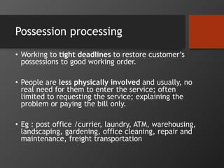 Classification and Characteristics of a service | PPTX
