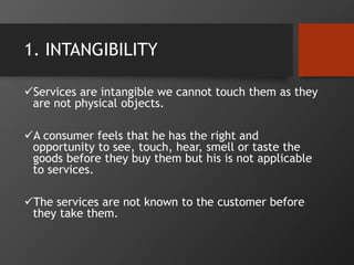 Classification and Characteristics of a service | PPTX