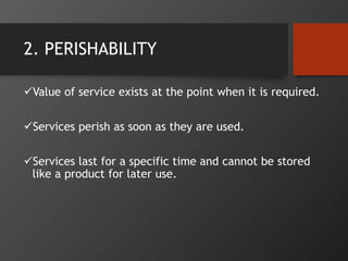 Classification and Characteristics of a service | PPTX