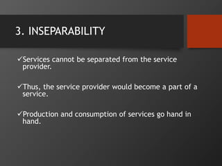 Classification and Characteristics of a service | PPTX