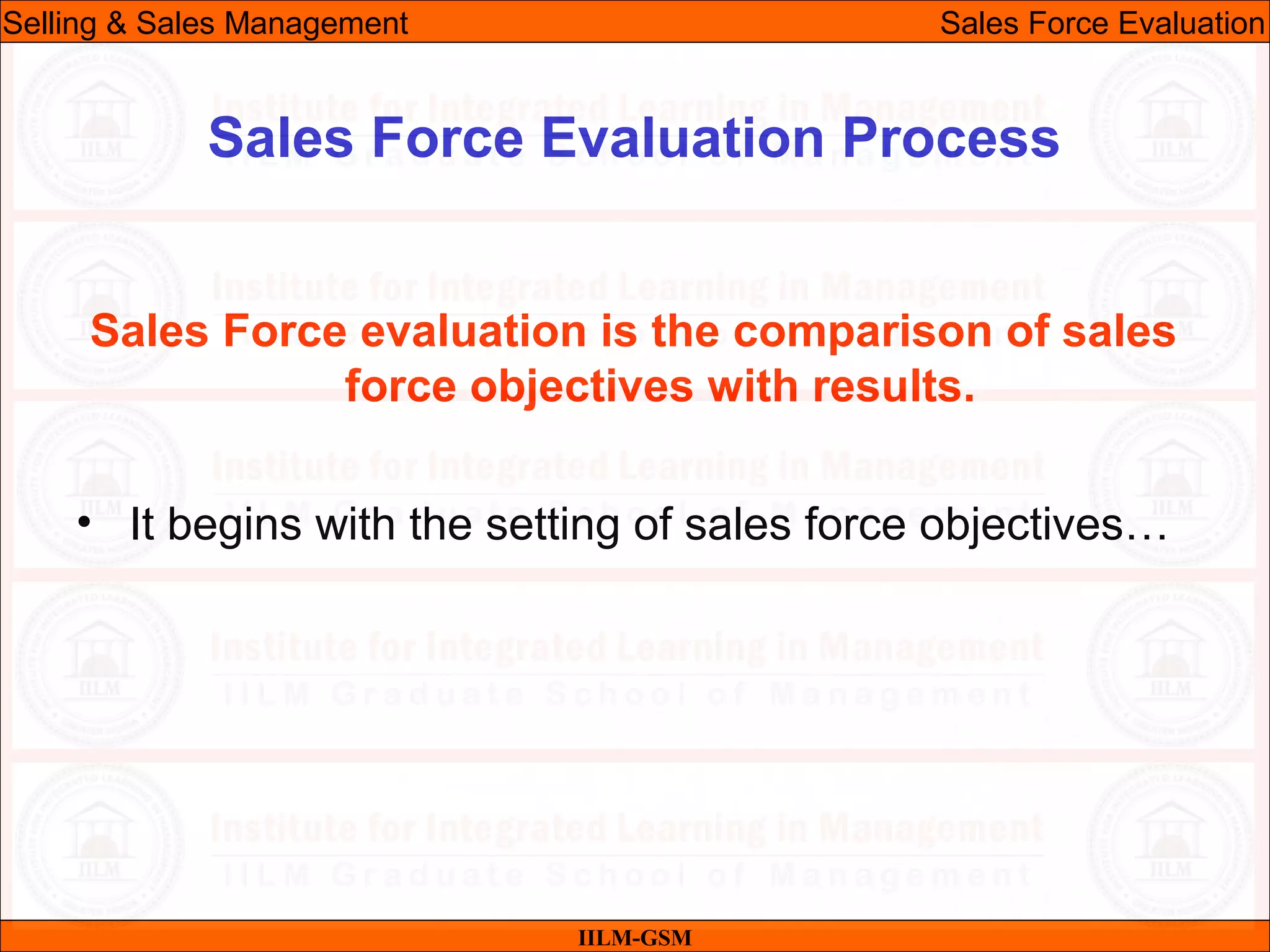 Ssm lecture-19 (sales force evaluation) | PPT