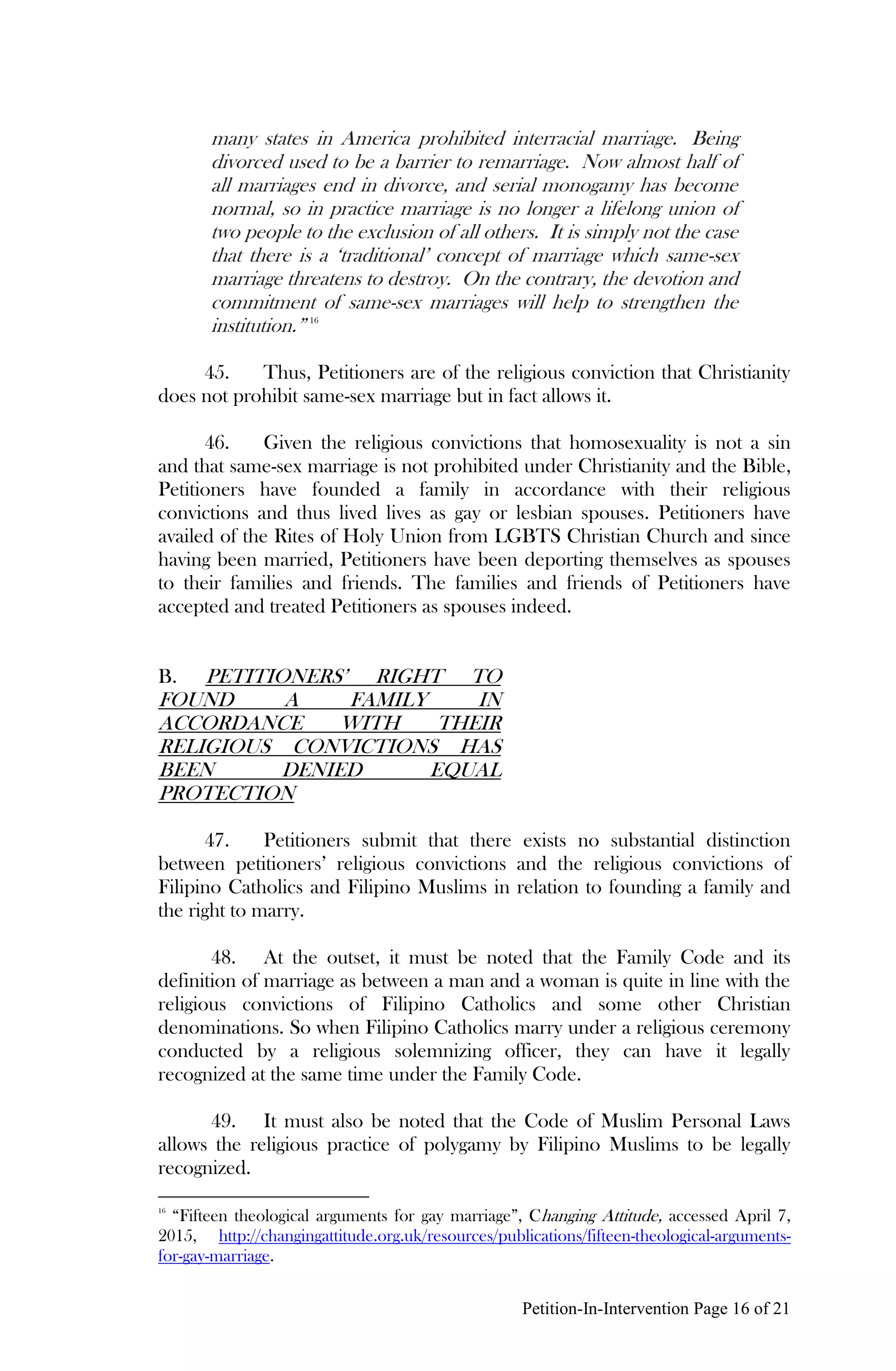 Petition In intervention to the Supreme Court of the Philippines on ...