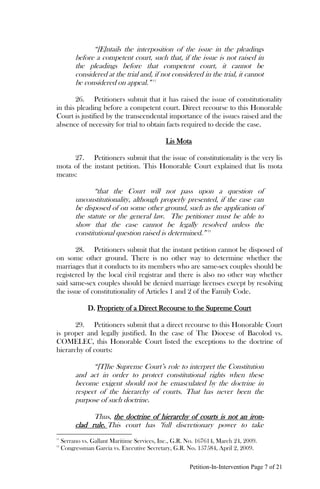 Petition In intervention to the Supreme Court of the Philippines on ...
