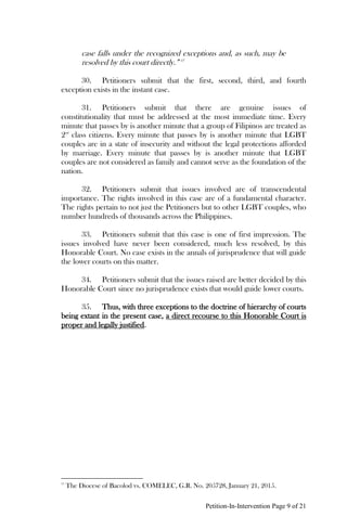 Petition In intervention to the Supreme Court of the Philippines on ...