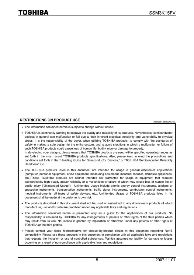 Original Mosfet N-Channel SSM3K15FV OP SMD Code SOT-723 New | PDF