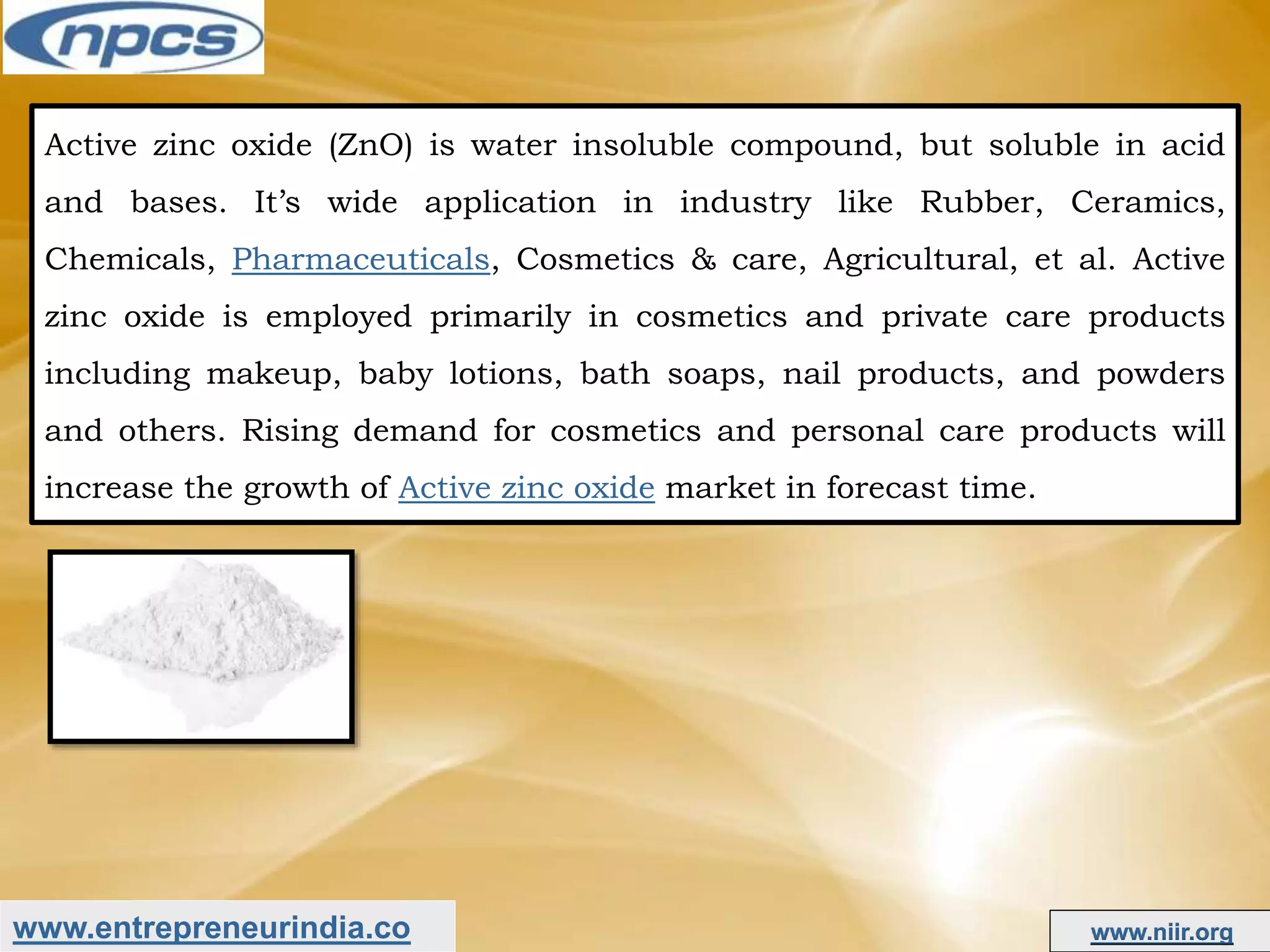 Zinc Recycling and Production. Active Zinc Oxide Production from Zinc ...