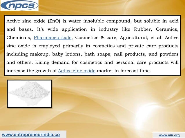 Zinc Recycling and Production. Active Zinc Oxide Production from Zinc ...