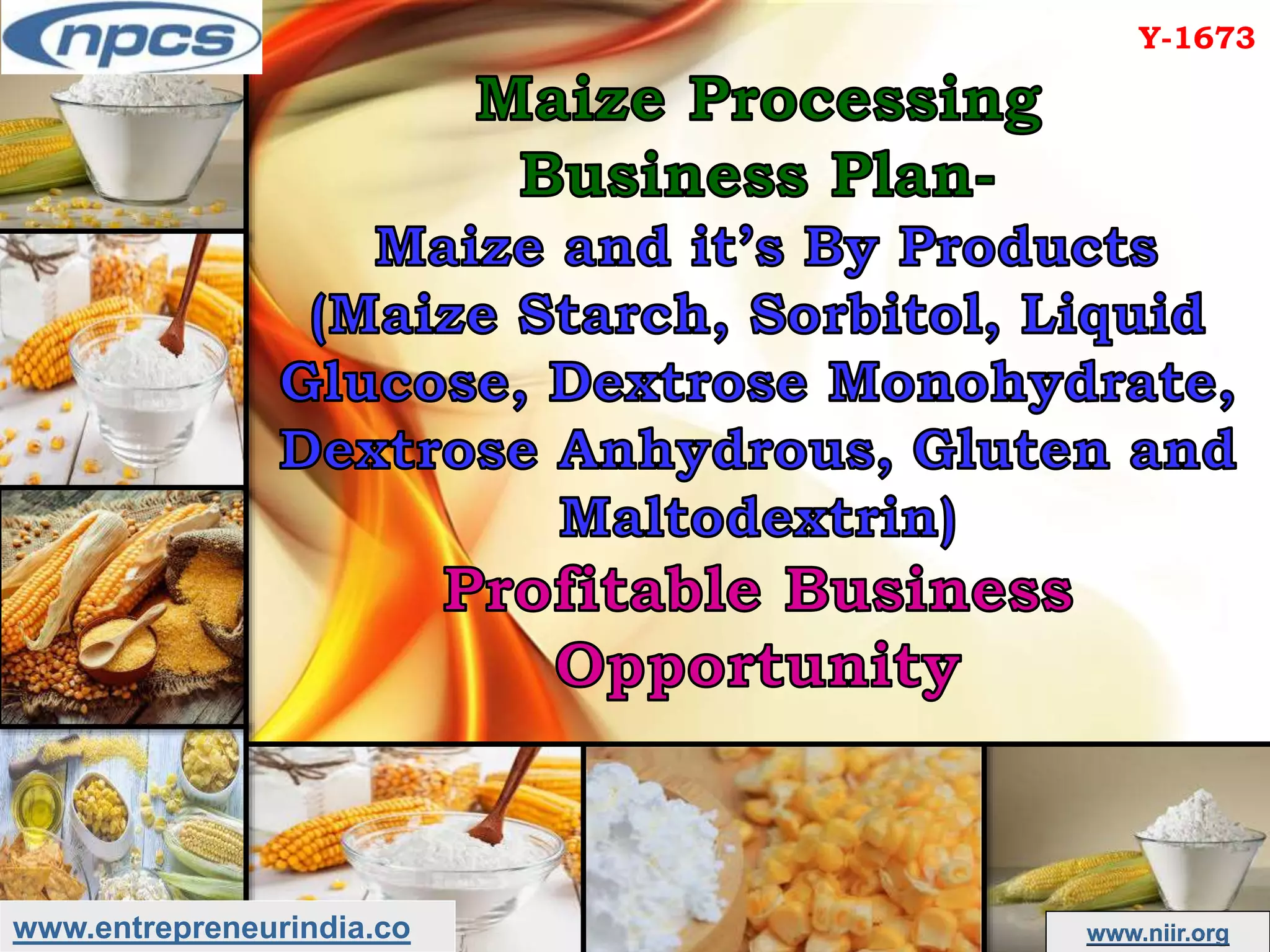 Maize Processing Business Plan- Maize and it’s By Products | PPTX | Agriculture | Industries