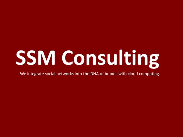 SSM Consulting introduction | PPSX