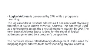 Memory management concepts in operating system | PPTX