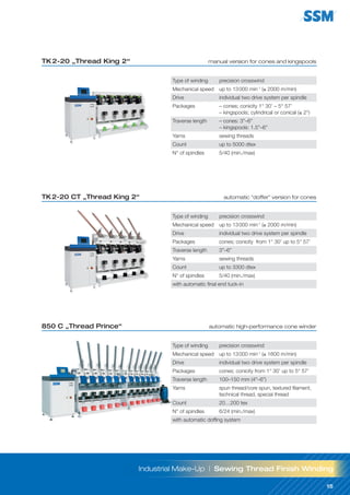 SSM Textile Winding Machine for different products | PDF