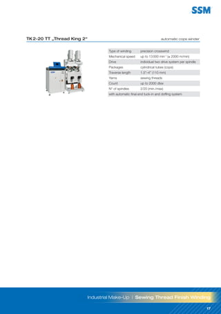 SSM Textile Winding Machine for different products | PDF