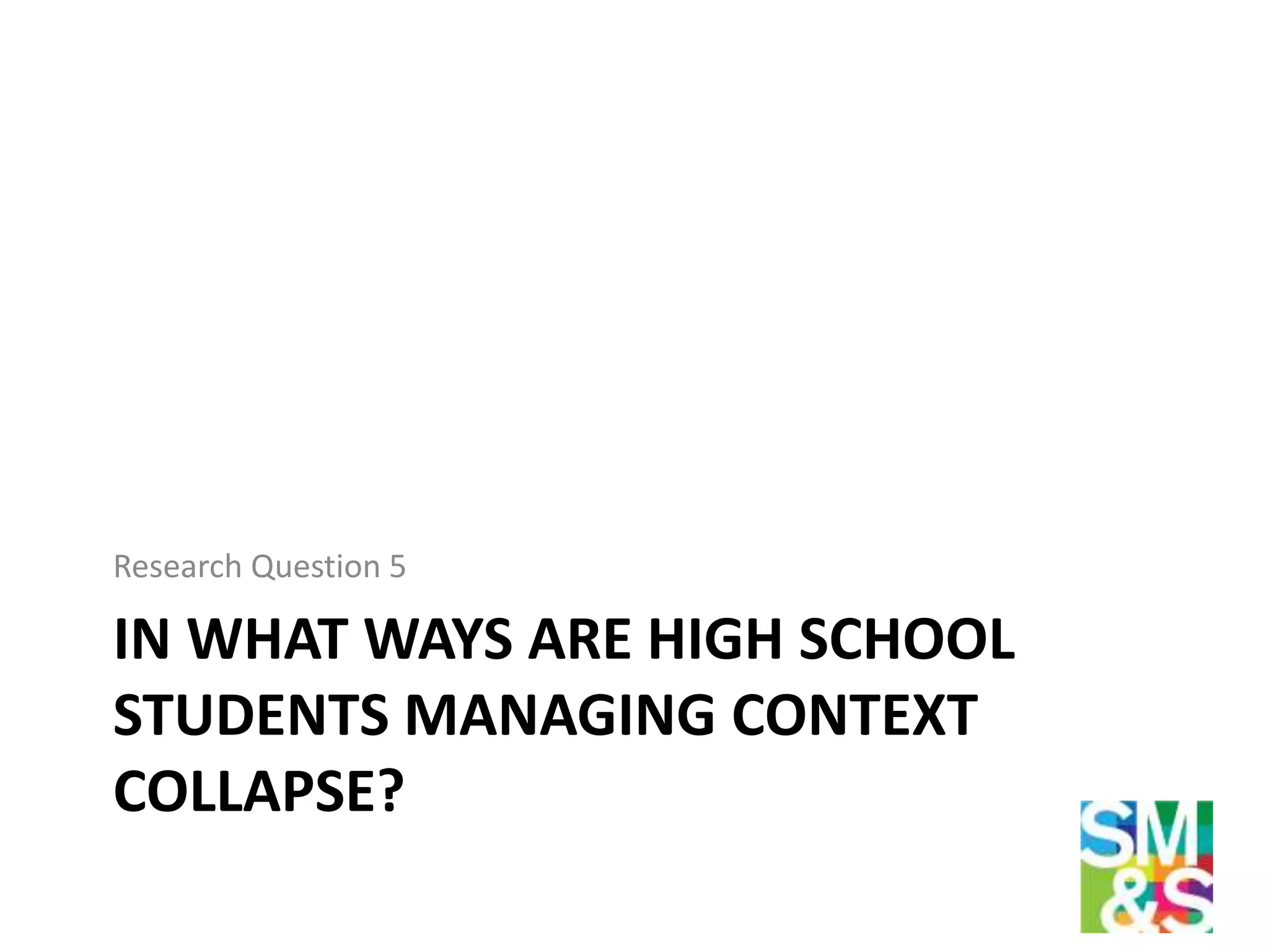 Context Collapse and Student Social Media Networks: Where Life and High ...