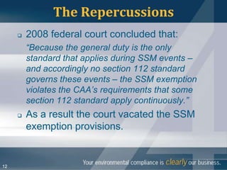 MACT SSM - The New Approach “Affirmative Defense” | PPTX