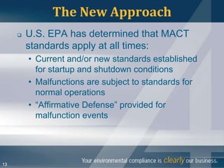MACT SSM - The New Approach “Affirmative Defense” | PPTX