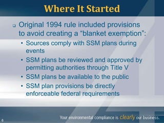 MACT SSM - The New Approach “Affirmative Defense” | PPTX