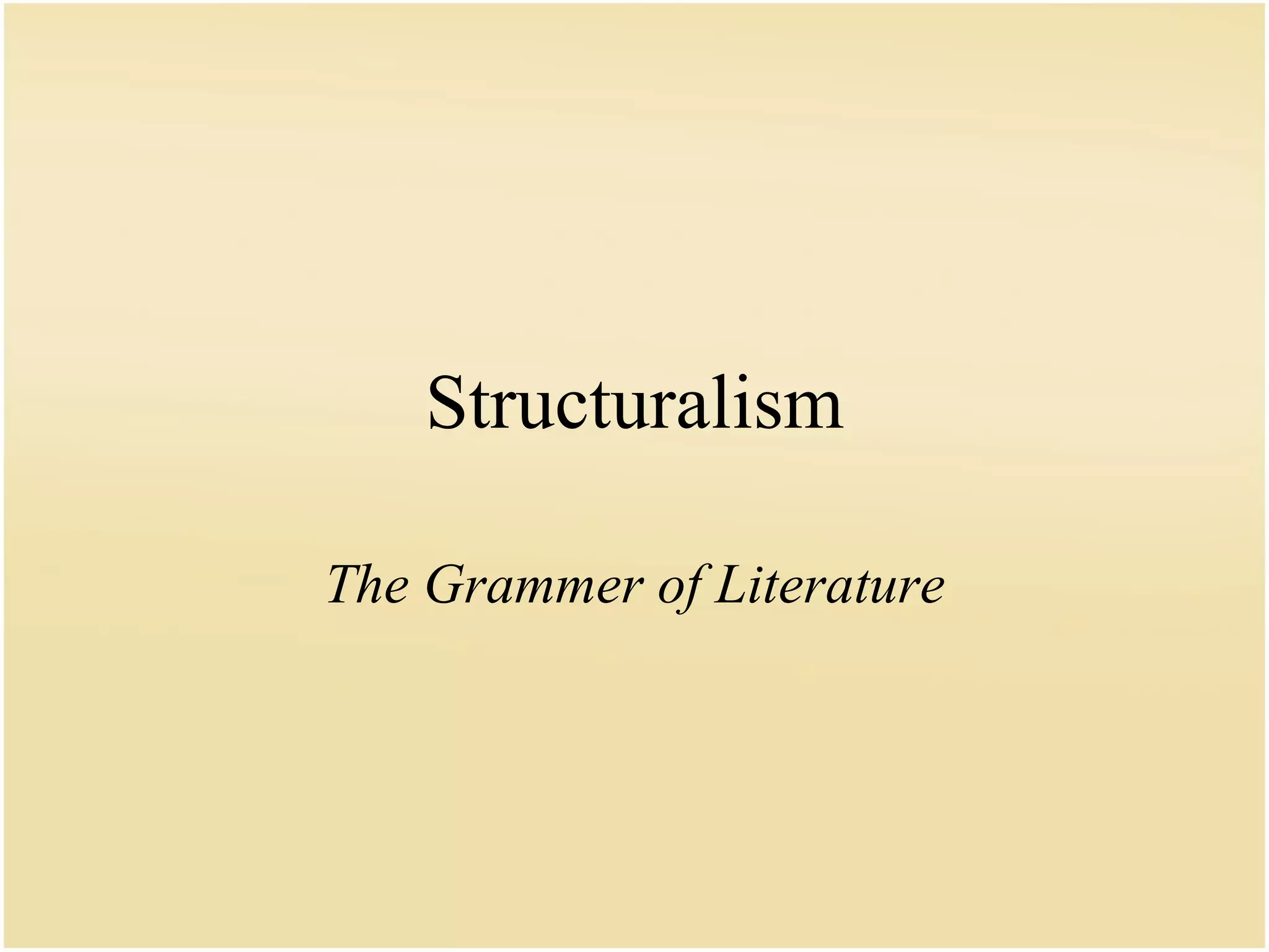 Semiotics, Structuralism & Narratology media cultures2 | PPT