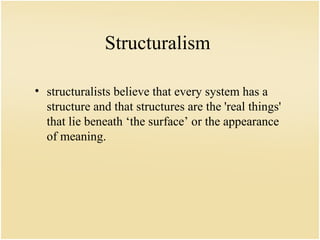 Semiotics, Structuralism & Narratology media cultures2 | PPT