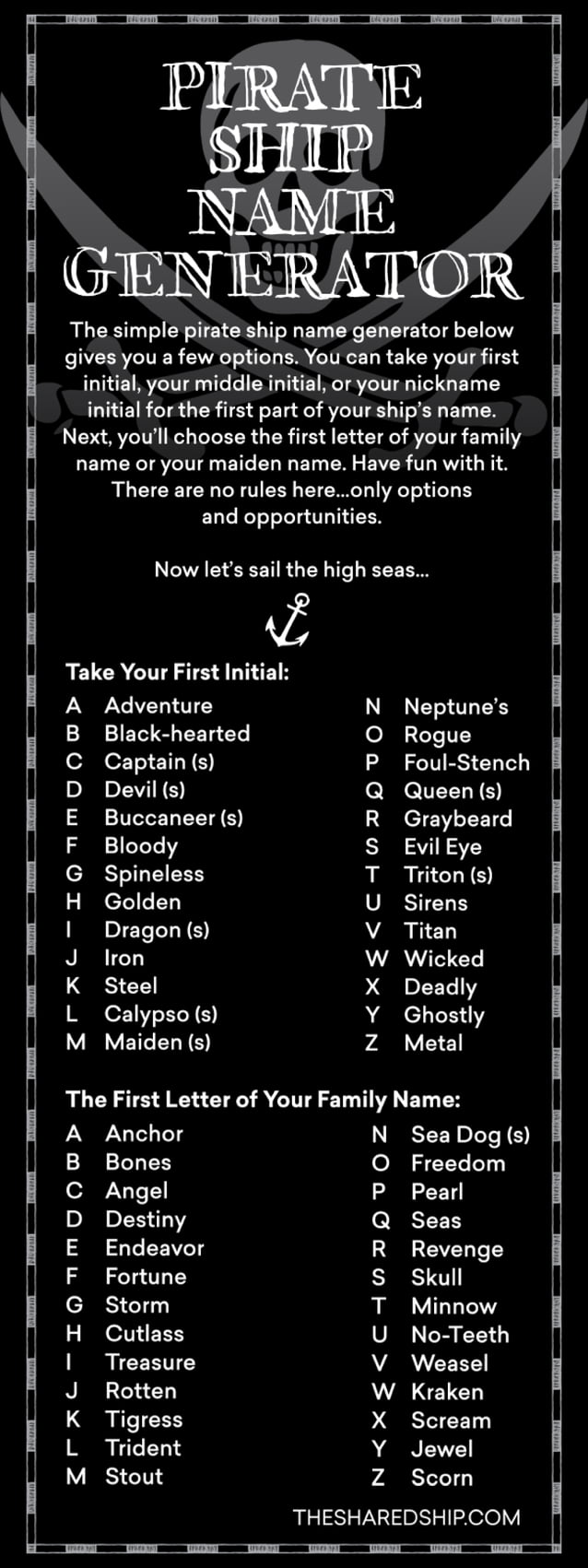 Pirate Ship Name Generator | PDF