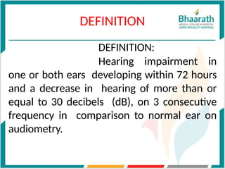 SSNHL.pptx sensory neuronal hearing loss | PPTX