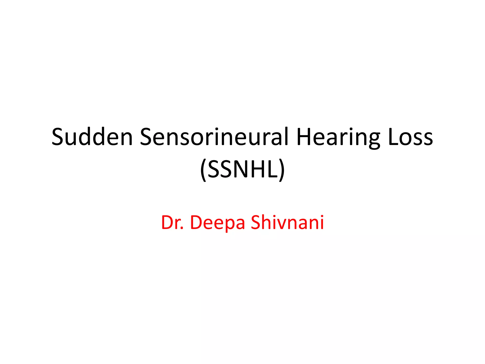 sudden sensory neural hearing loss | PDF