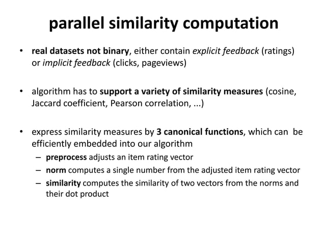 Scalable Similarity-Based Neighborhood Methods with MapReduce | PPT