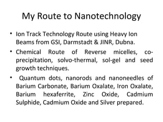 Ssntd ion track technology to nanotechnology | PPT