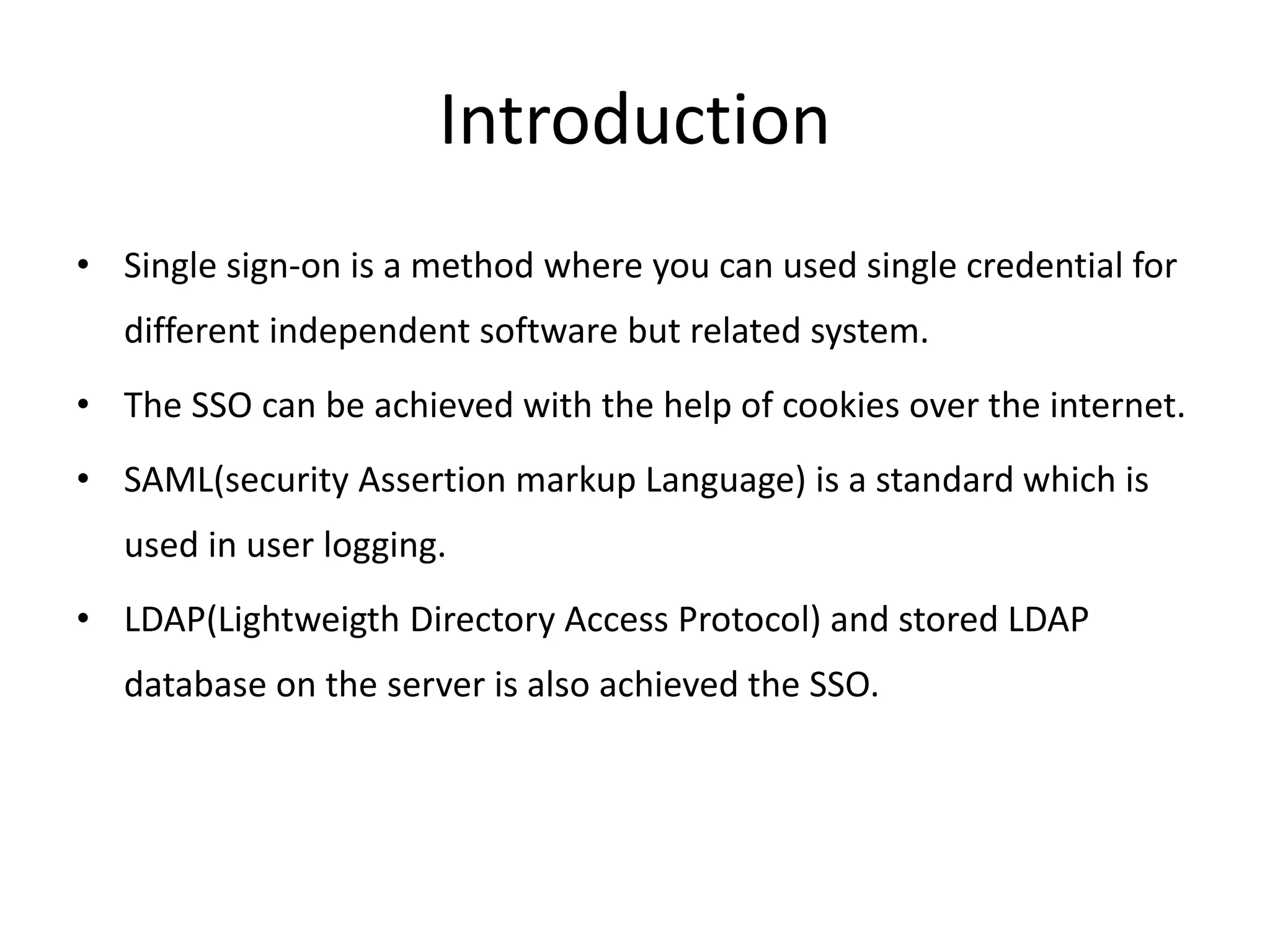 single sign-on | PPTX